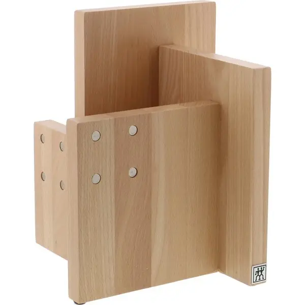 ZWILLING Italian Square Magnetic Beechwood Knife Block - Natural Beechwood