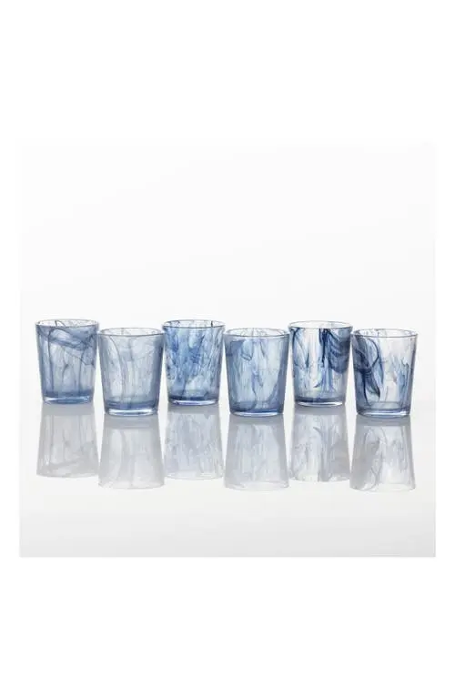 FORTESSA Swirl Set Of 6 Double Old Fashioned Glasses - Dark Blue