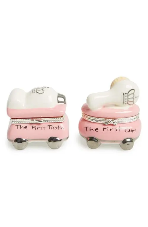 Mud Pie Princess' First Tooth Curl Treasure Box Set Pink