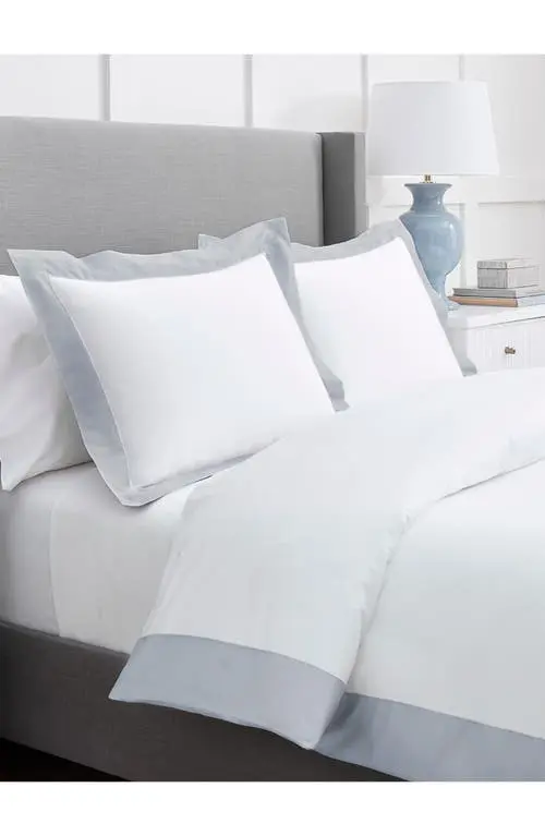 BOLL & BRANCH Signature Colorblock Duvet Set - White/ Shore