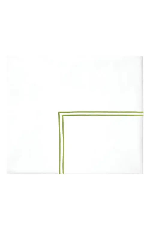 SFERRA Grande Hotel Cotton Flat Sheet - White/fern