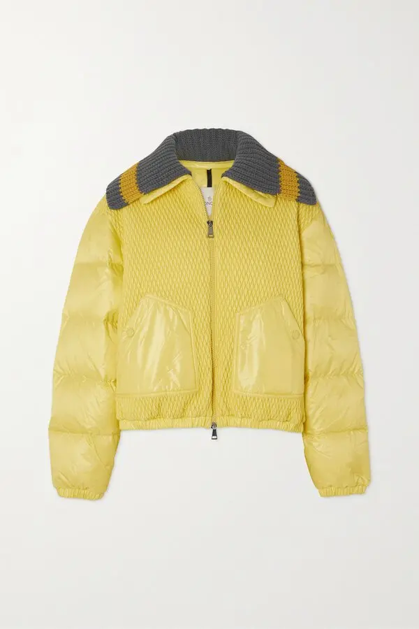 Moncler Apront Cropped Quilted Down Bomber Jacket