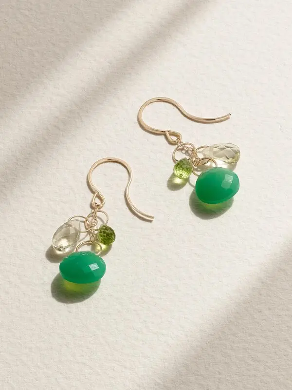 MELISSA JOY MANNING 14-karat Recycled Multi-stone Drop Earrings