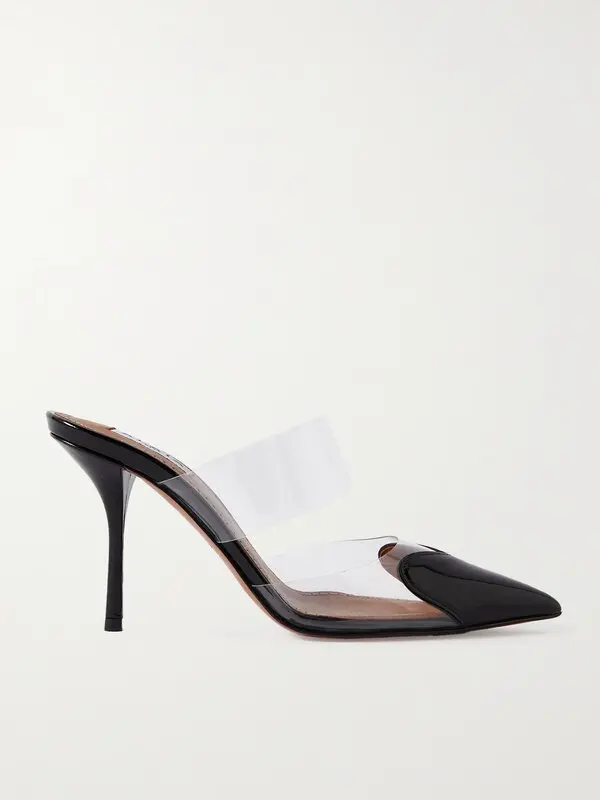 Alaïa Le Caur 90 Pu And Patent-leather Mules - Black