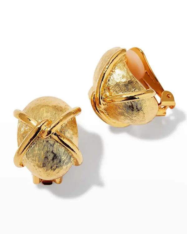 KENNETH JAY LANE Knot Button Clip-on Earrings