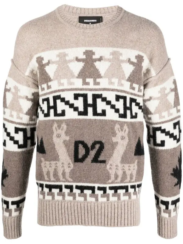 Dsquared2 Jacquard-knit Alpaca Wool Jumper