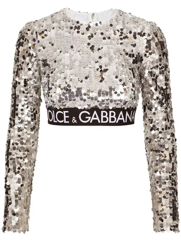 Dolce & Gabbana Sequin-embellished Crop Top