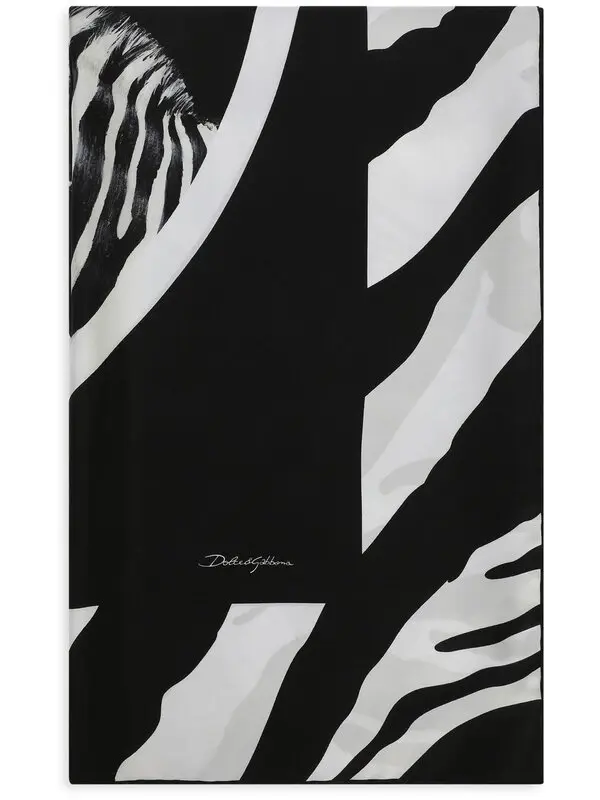 Dolce & Gabbana Zebra-print Twill Scarf