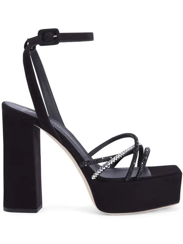 GIUSEPPE ZANOTTI 120mm Arhama Embellished Platform Sandals - Black