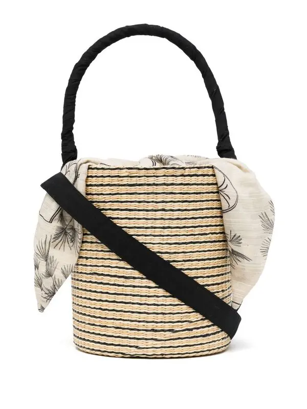 SENSI STUDIO Scarf-detail Woven Tote