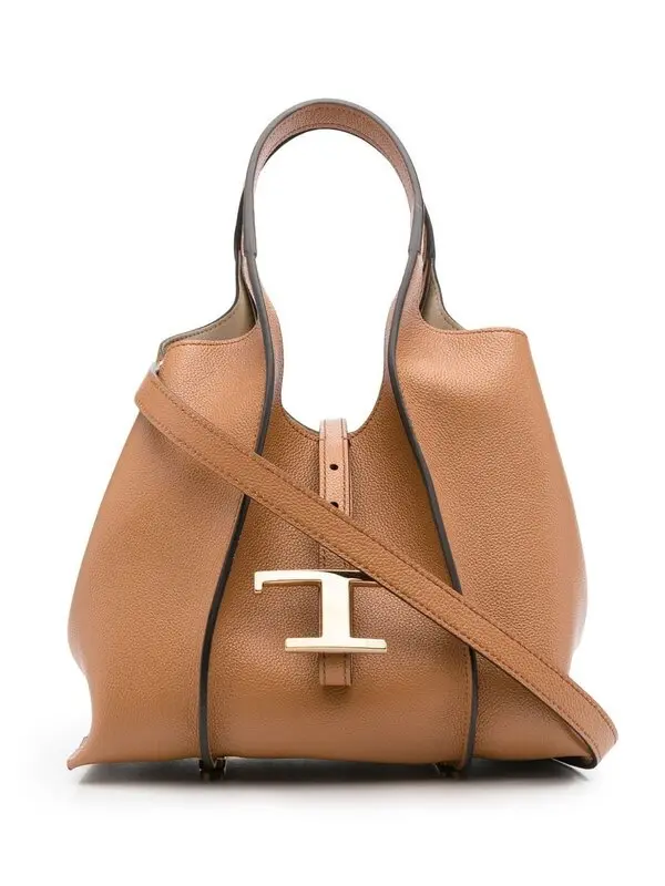 TOD'S Logo-plaque Tote Bag - Brown