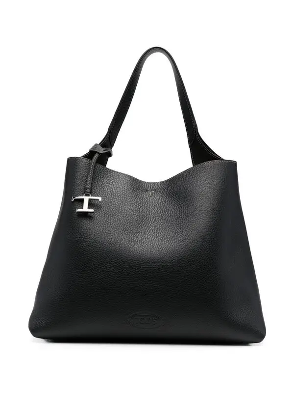 TOD'S T-plaque Tote Bag - Black