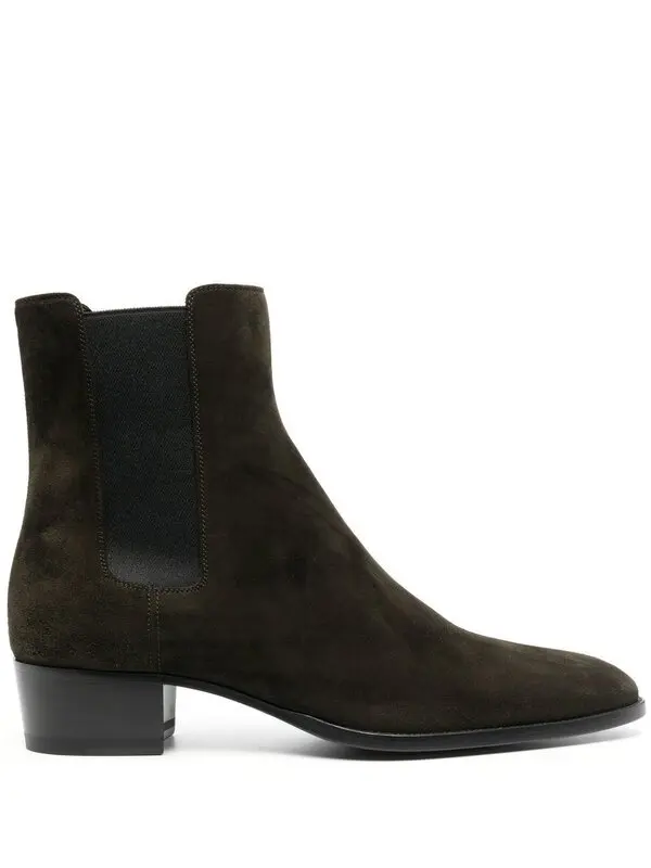 Saint Laurent Wyatt Ankle Boots - Brown