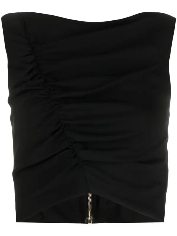 Versace Gathered Sleeveless Top