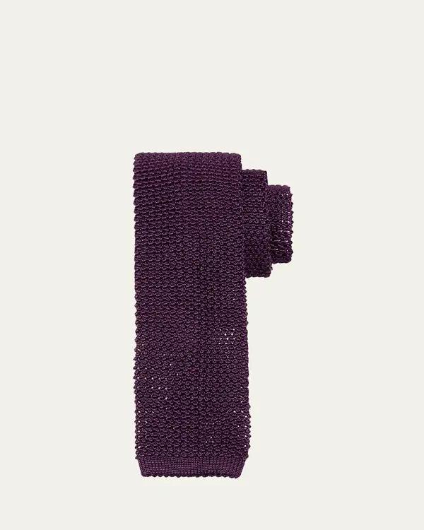 Ralph Lauren Superknit Silk Tie - Dark Purpl