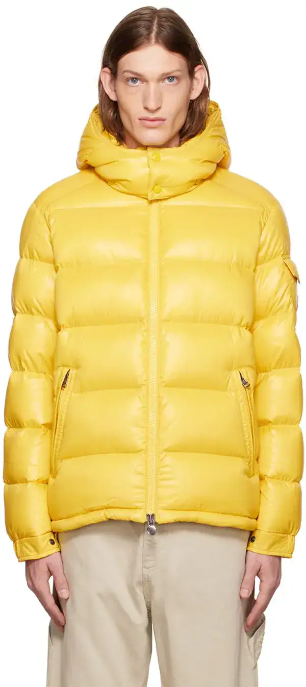 Moncler Yellow Maya Down Jacket - 141 Yellow | Editorialist