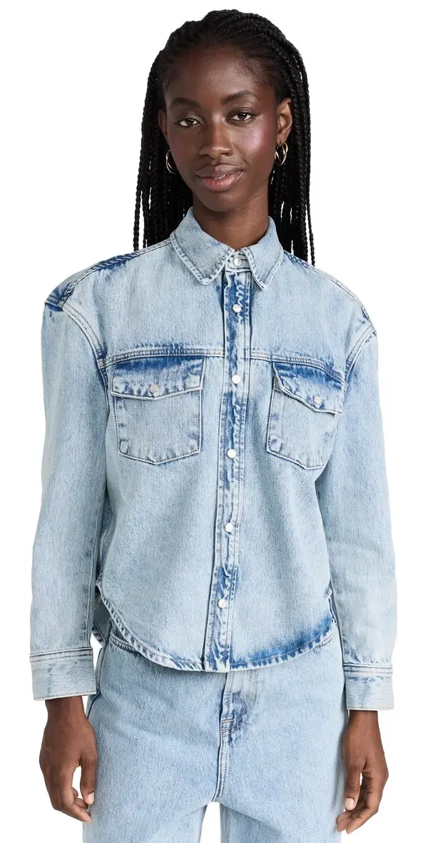 Wardrobe.NYC Denim Trucker Jacket - Blue