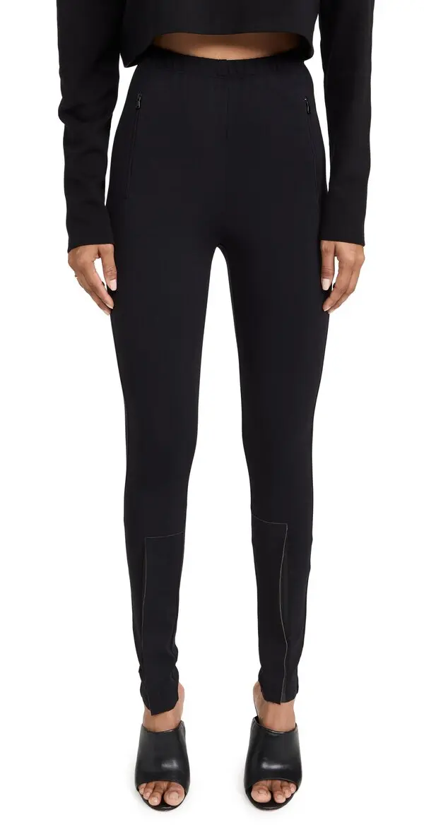 Wardrobe.NYC Front Zip Leggings - Black