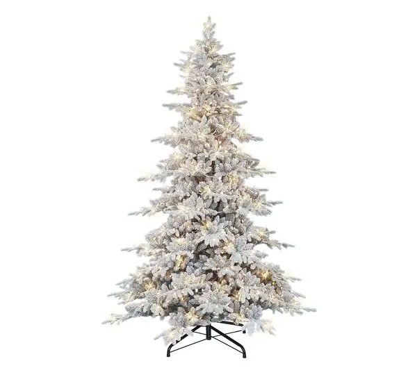 PULEO INTERNATIONAL 9 Ft Pre-lit Flocked Utah F Ir Tree