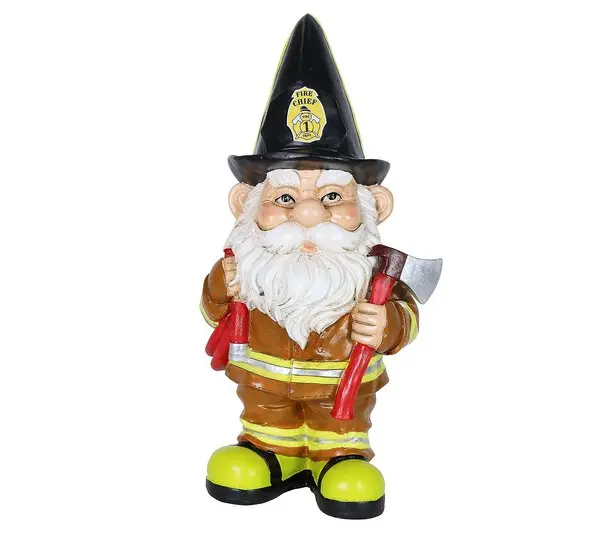 EXHART Fireman Fred Gnome Statue