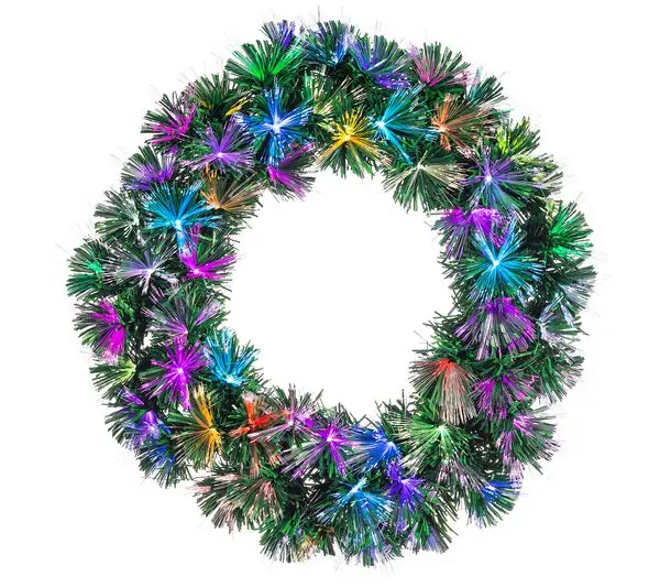 GERSON INTERNATIONAL 24' Pre-lit Color Changing Fiber Optic Wreath B Y Gerson Co
