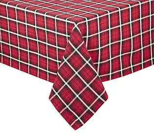 DESIGN IMPORTS Glad Tidings Plaid Tablecloth 60 X 84