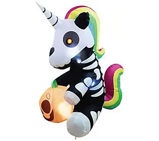 JOIEDOMI 5 Ft Sitting Skeleton Unicorn