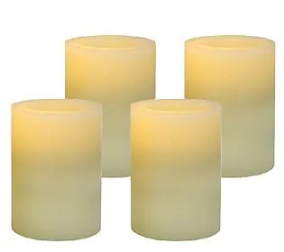 PACIFIC ACCENTS Set Of 4 3x4 Flat Top Wax Candl Es