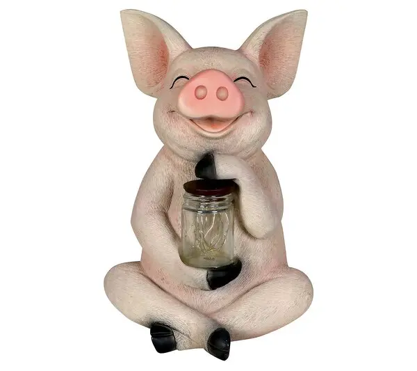 EXHART Solar Led Pig With Jar Of Fireflies - One-color | Editorialist