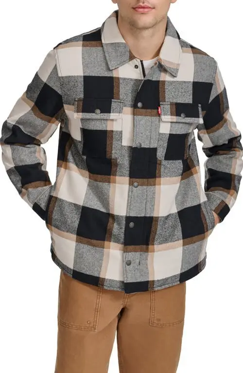 LEVI'S Quilt Lined Cotton Shacket - Black/caramel