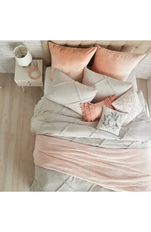 PERI HOME Chenille Lattice Comforter & Sham Set - Grey