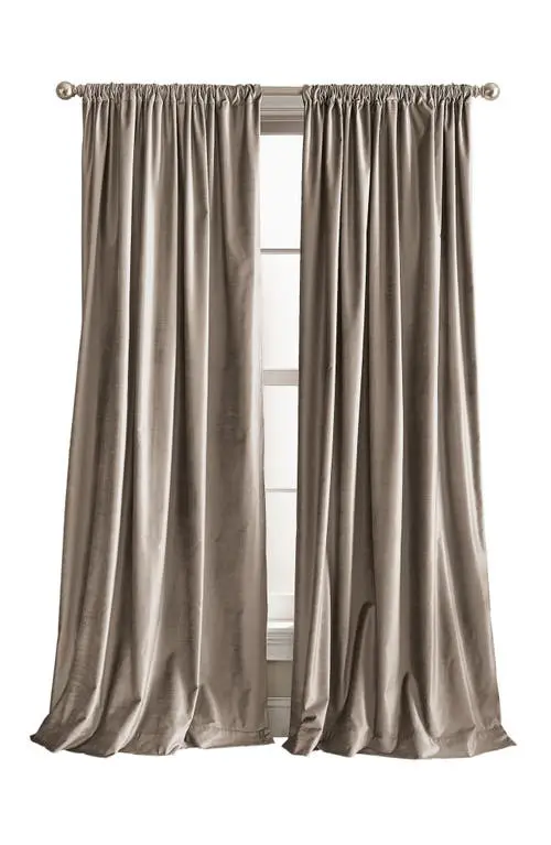 Dkny Modern Knotted Velvet Set Of 2 Window Panels - Mocha