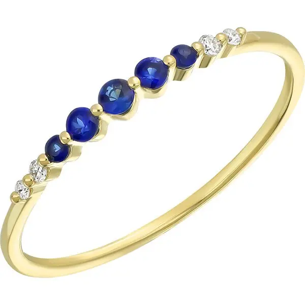 Bony Levy 18k Gold Graduated Sapphire And Diamond Ring - 18k Yellow Gold