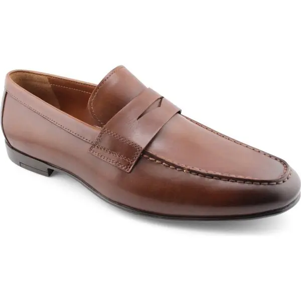 Gordon Rush Morgan Moc Toe Penny Loafer - Tan