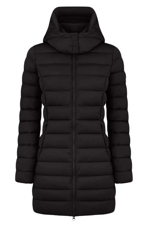 Buy SAVE THE DUCK Dorothy Longline Recycled Nylon Puffer Jacket - Black At 60% Off | Editorialist