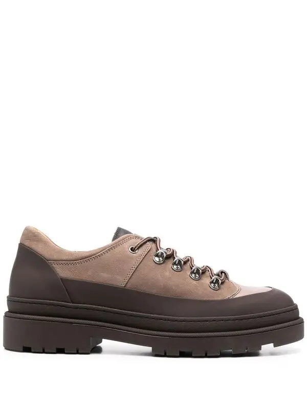 Brunello Cucinelli Two-tone Leather Lace-up Shoes
