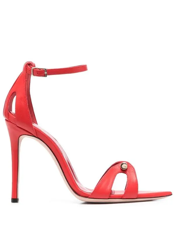 HARDOT 100mm Bar-detail Sandals - Red