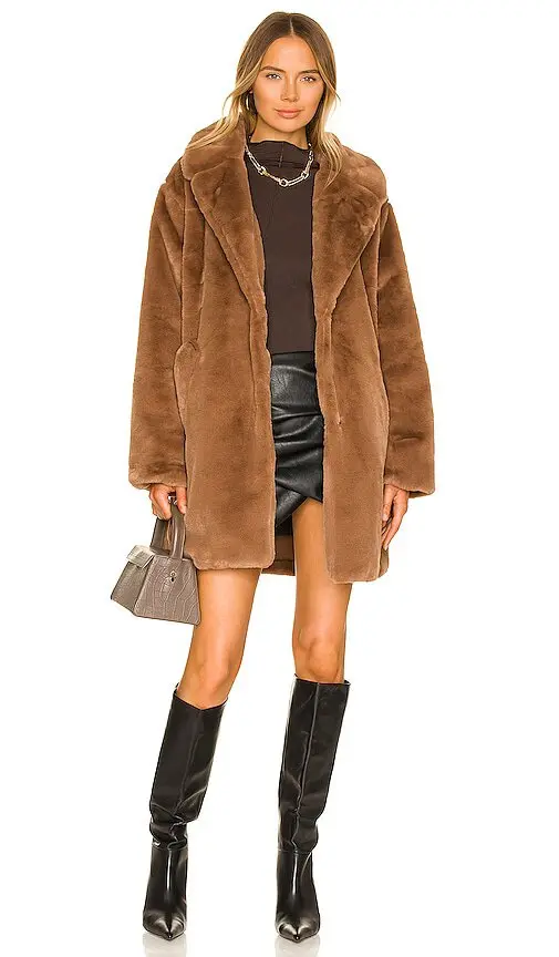 LAMARQUE Linnea Faux Fur Jacket - Mink Brown