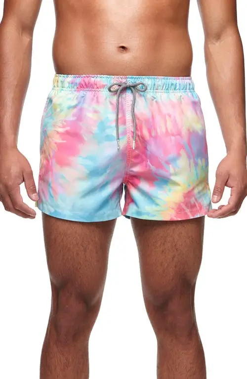 BOARDIES Spiral Tie Dye Shortie Swim Trunks - Multi