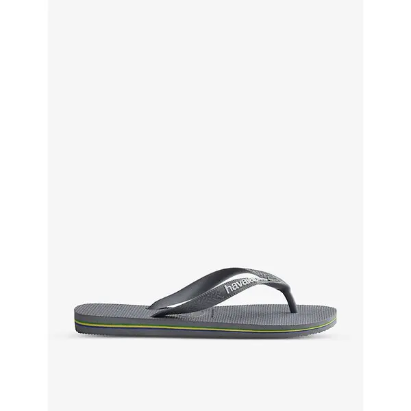 Havaianas Logo-embossed Rubber Flip Flops - Grey