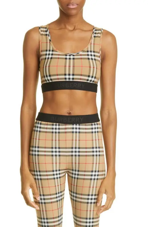 Burberry Dalby Check Sports Bra - Archive Beige Ip Chk