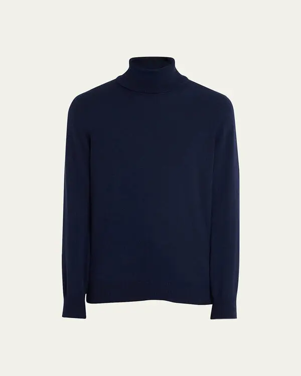Brunello Cucinelli Cashmere Turtleneck Sweater - Navy