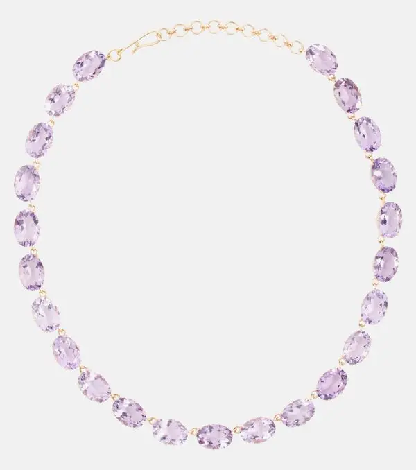 Ileana Makri Gold Necklace With Amethysts