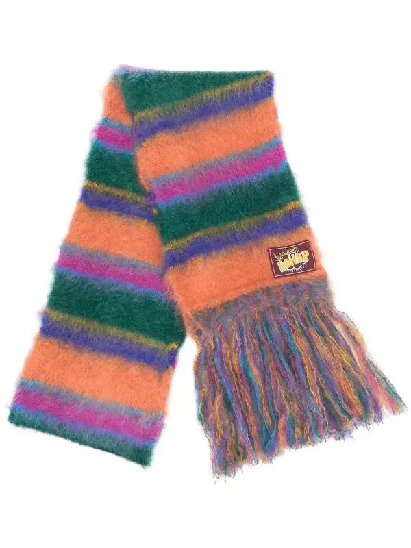 Marni Striped Knitted Scarf - Orange