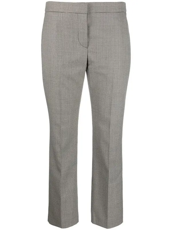 Alexander McQueen Checked Cropped Trousers - Black