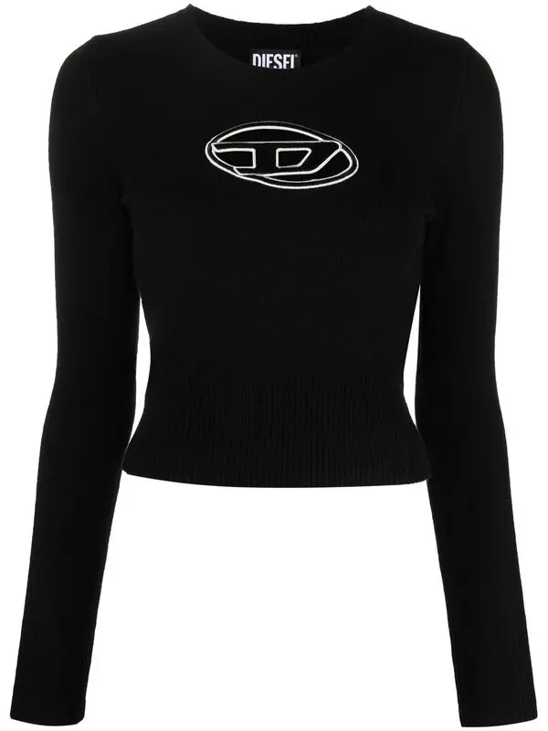 Diesel M-areesa Logo-embroidered Jumper - Black