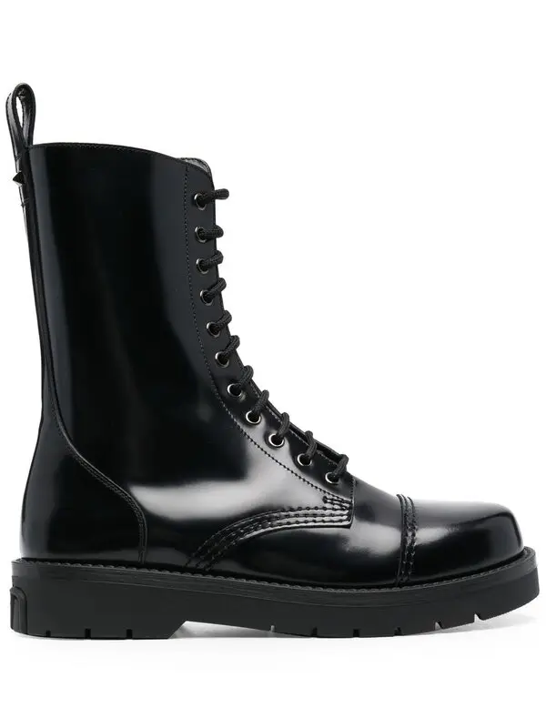 Valentino Garavani Leather Combat Boots
