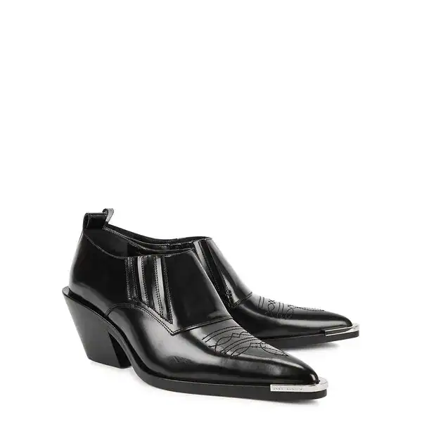 Rabanne Santiag 75 Leather Ankle Boots In Black 60% Off