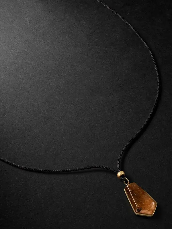 Jacquie Aiche Gold, Quartz And Cord Necklace