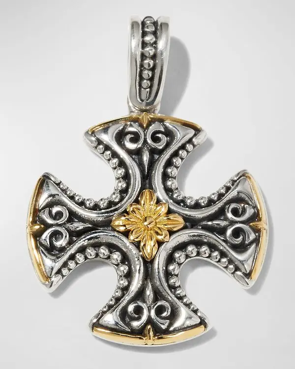 Konstantino Two-tone Maltese Cross Pendant